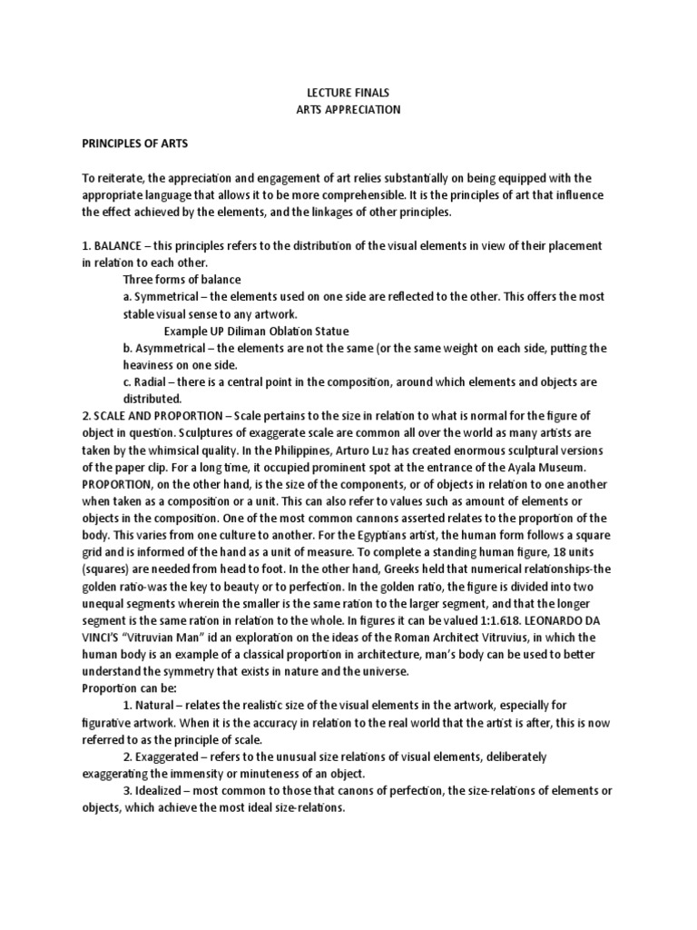 Principles of Arts | PDF | Perspective (Graphical) | Composition ...