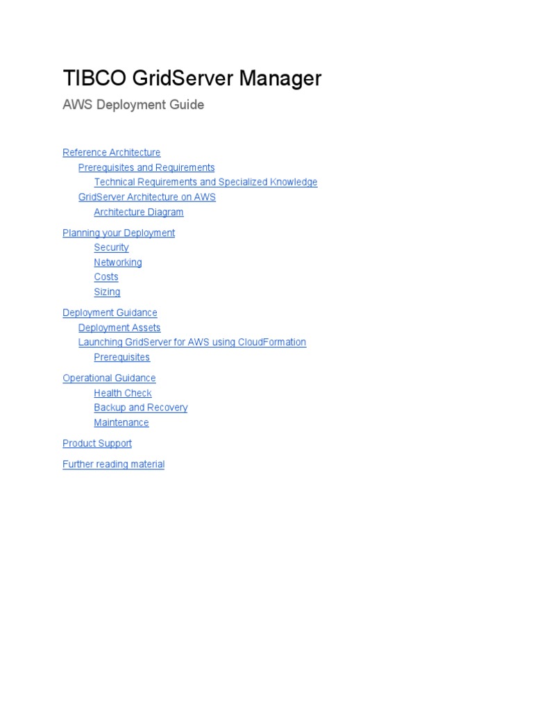 TIBCO GridServer AWS Deployment Guide | PDF