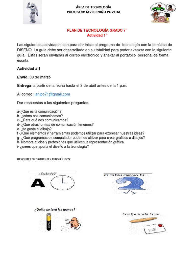 Séptimo Tecnologia Guia 1 | PDF | Crecimiento personal y profesional | Arte