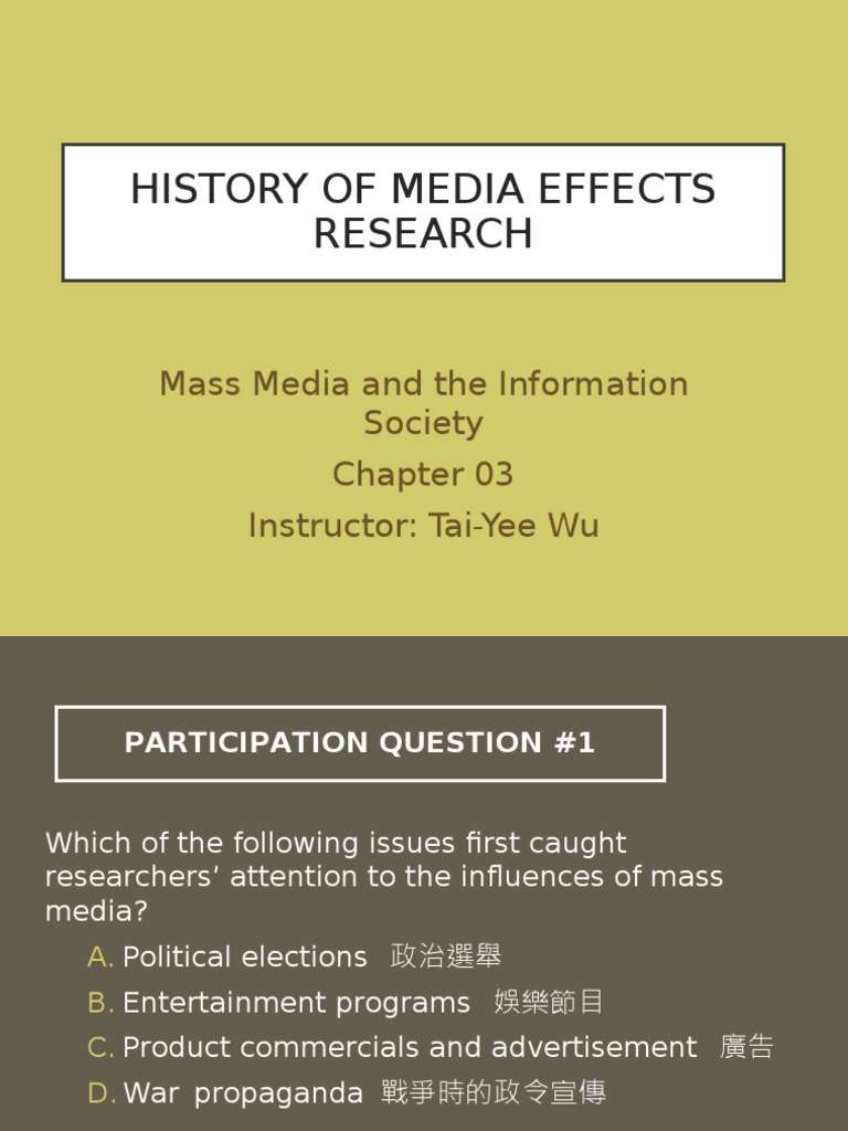 03 History of Media Effects Research | PDF | Behavioural Sciences ...