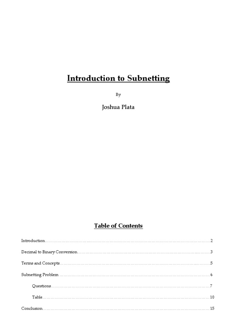 Introduction to Subnetting Basics | PDF | Ip Address | Internet ...