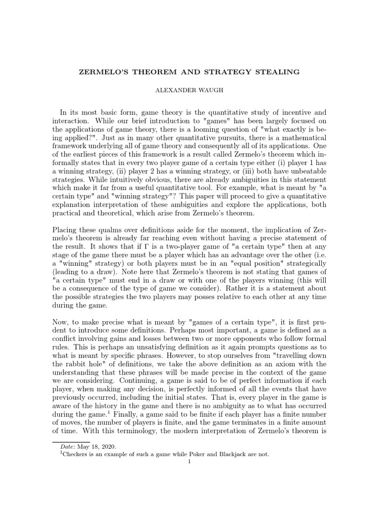 Game Theory Paper | PDF | Game Theory | Theorem