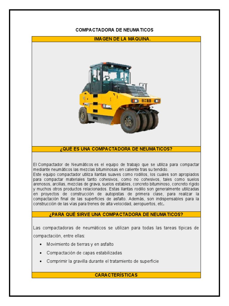 Compactador de Neumáticos: Funciones y Usos | PDF | Neumático ...