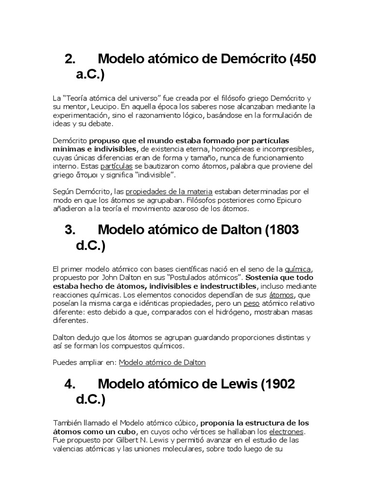 Modelo Atómico de Demócrito | PDF | Átomos | Núcleo atómico