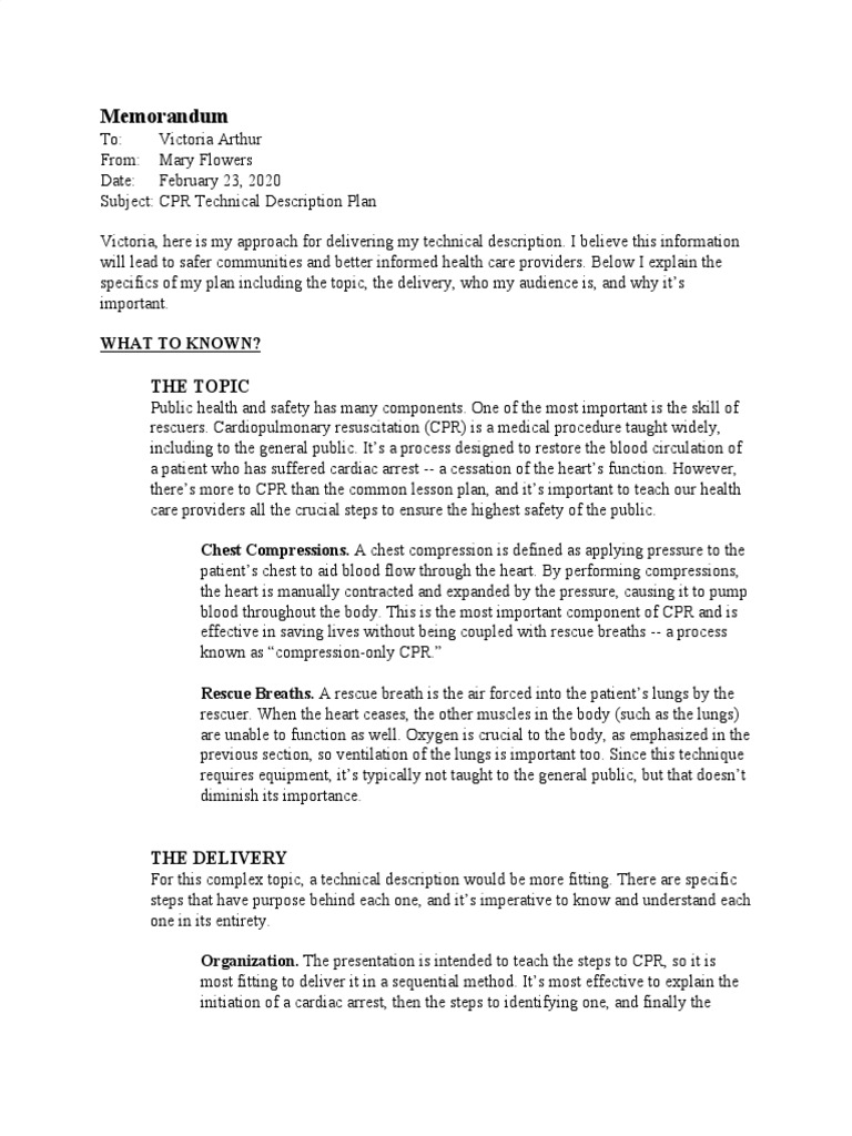 CPR Memo 1 | PDF | Cardiopulmonary Resuscitation | Clinical Medicine