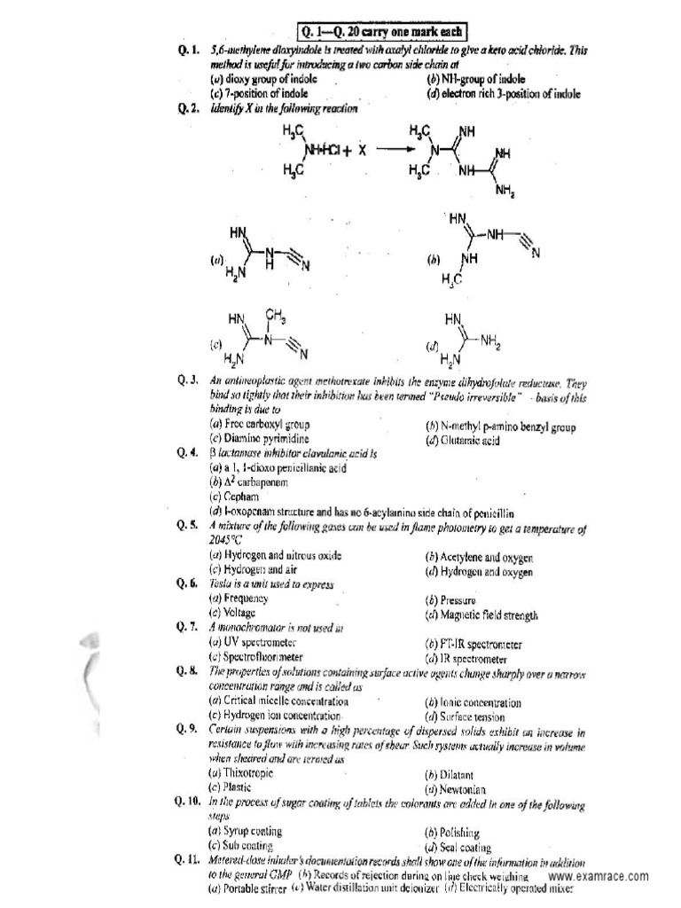 GPAT Past Paper 2006 | PDF | Glucose | Chemistry