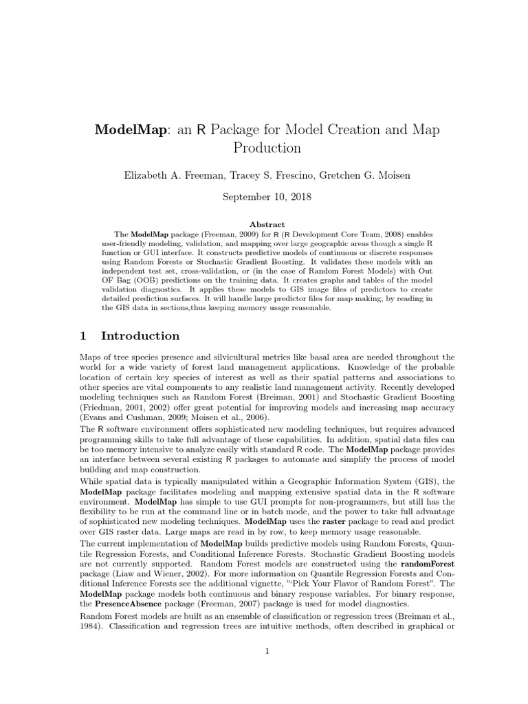 Modelmap: An R Package For Model Creation and Map Production | PDF | Regression Analysis ...