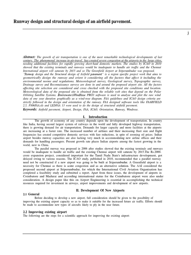 Runway Design and Structural Design of An Airfield Pavement | PDF ...
