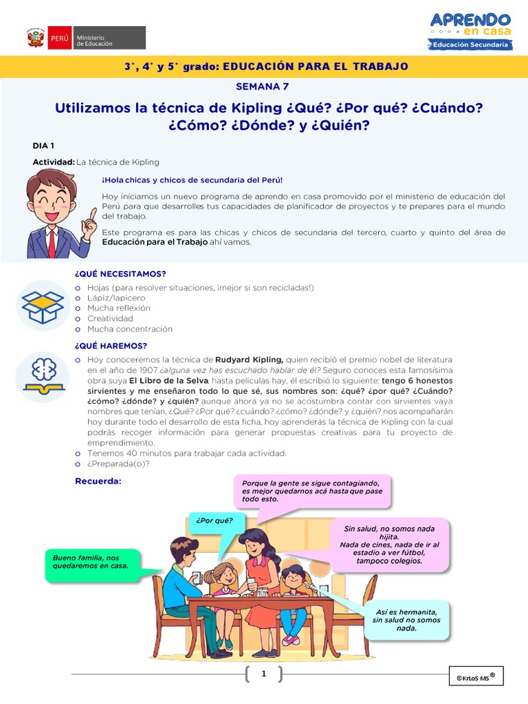 SEMANA 7 - Técnica de Kipling 3° 4° y 5° | PDF