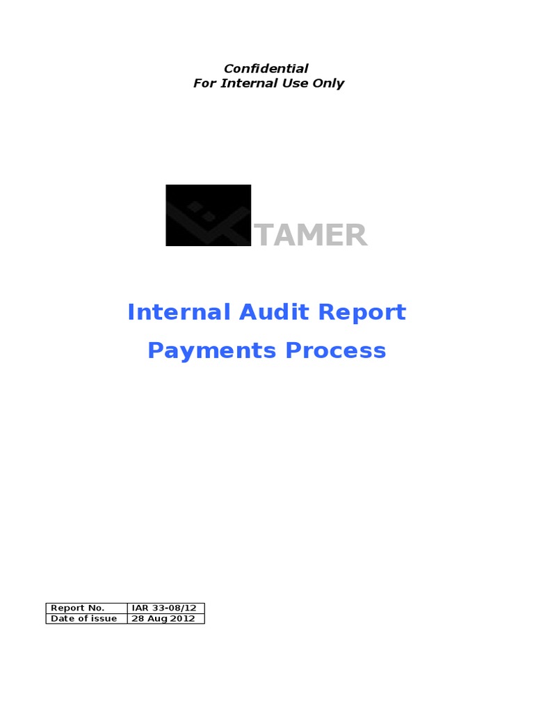 Final Report - Payments Process | PDF | Cheque | Internal Audit