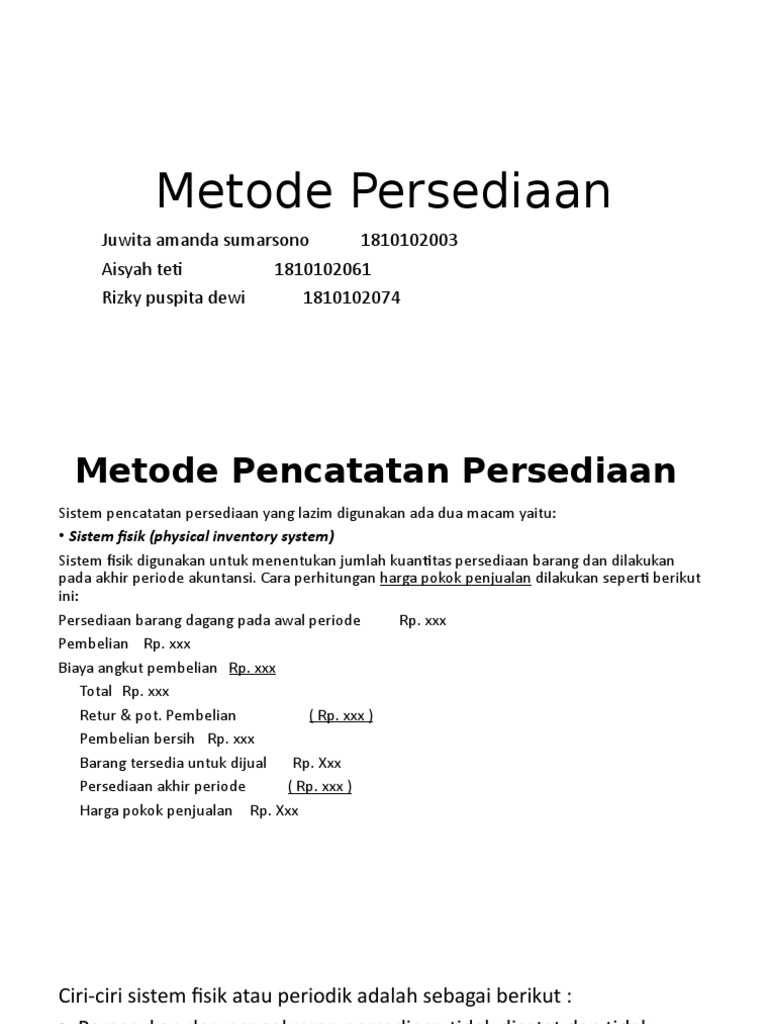 Metode Persediaan | PDF