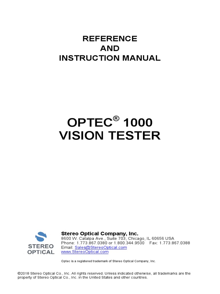 Manual Visiometro Optec-1000 | PDF | Visual Acuity | Vision