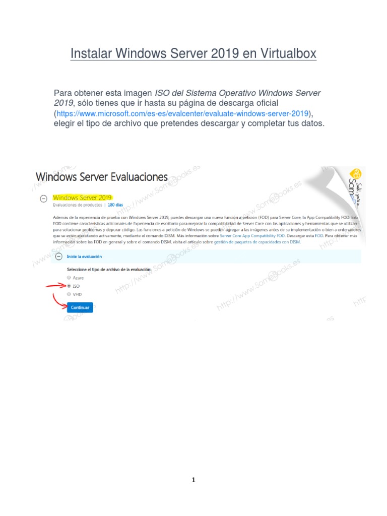 Instalar Windows Server 2019 en Virtualbox PDF | PDF | Ventana (informática) | Microsoft Windows