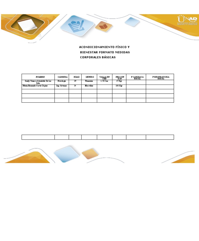 Microsoft Word - Formato de Medición Corporal | PDF | Salud y bienestar