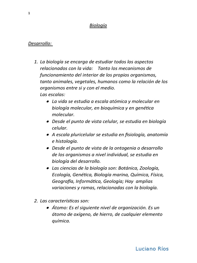 Trabajo Practico de Biologia | PDF | Organismos | Biología
