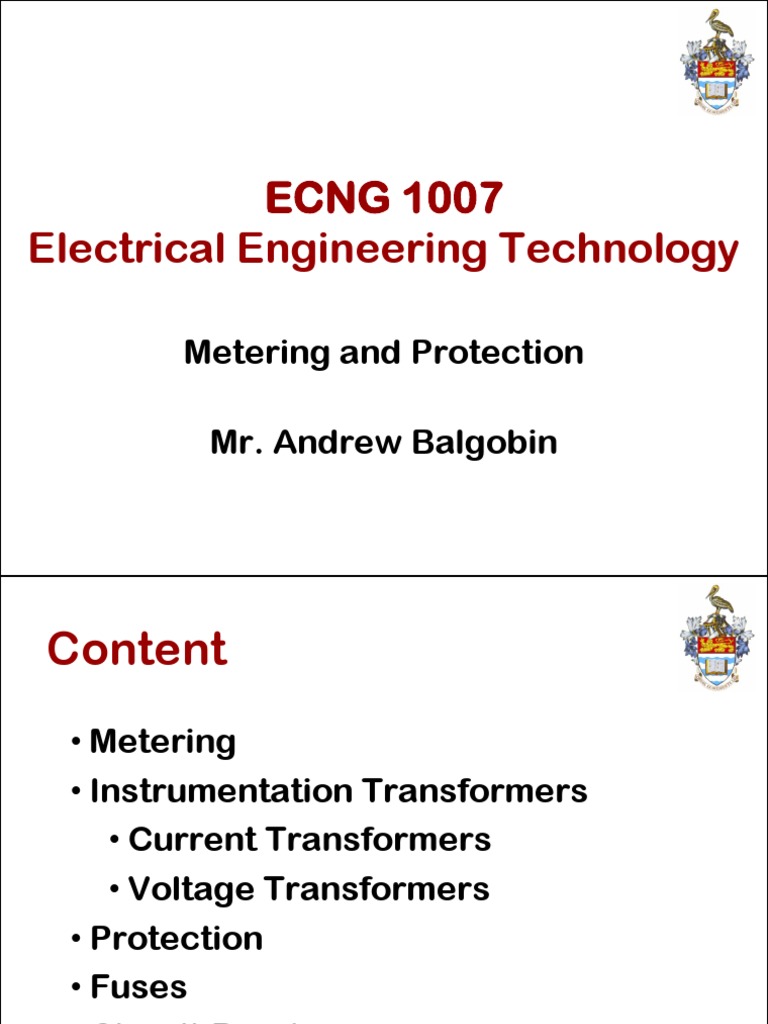 Lecture 14 Metering And Protection Pdf Pdf Fuse Electrical