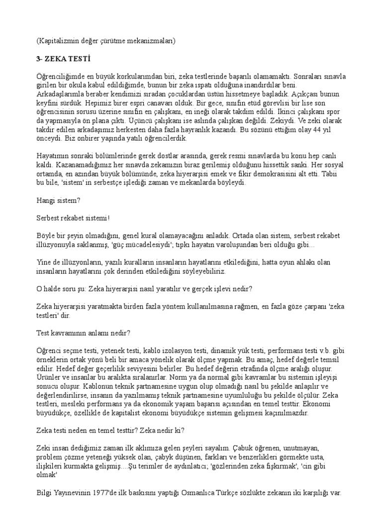 Zeka Testi | PDF