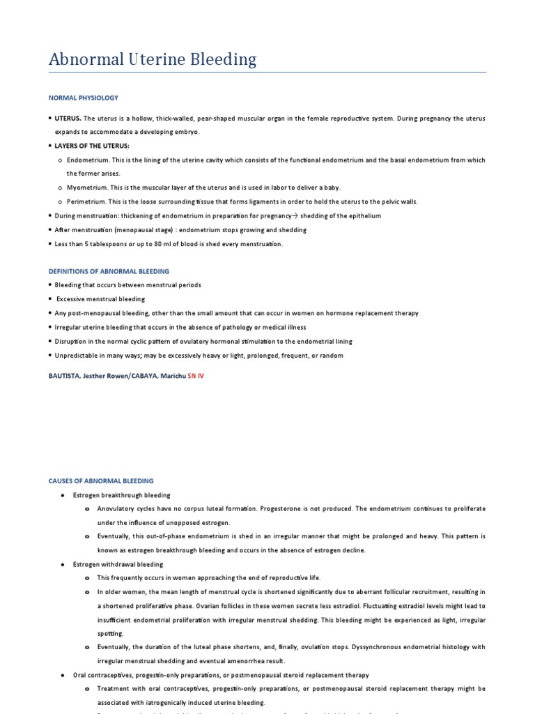 Dysfunctional Uterine Bleeding | PDF | Genitourinary System | Menstrual ...