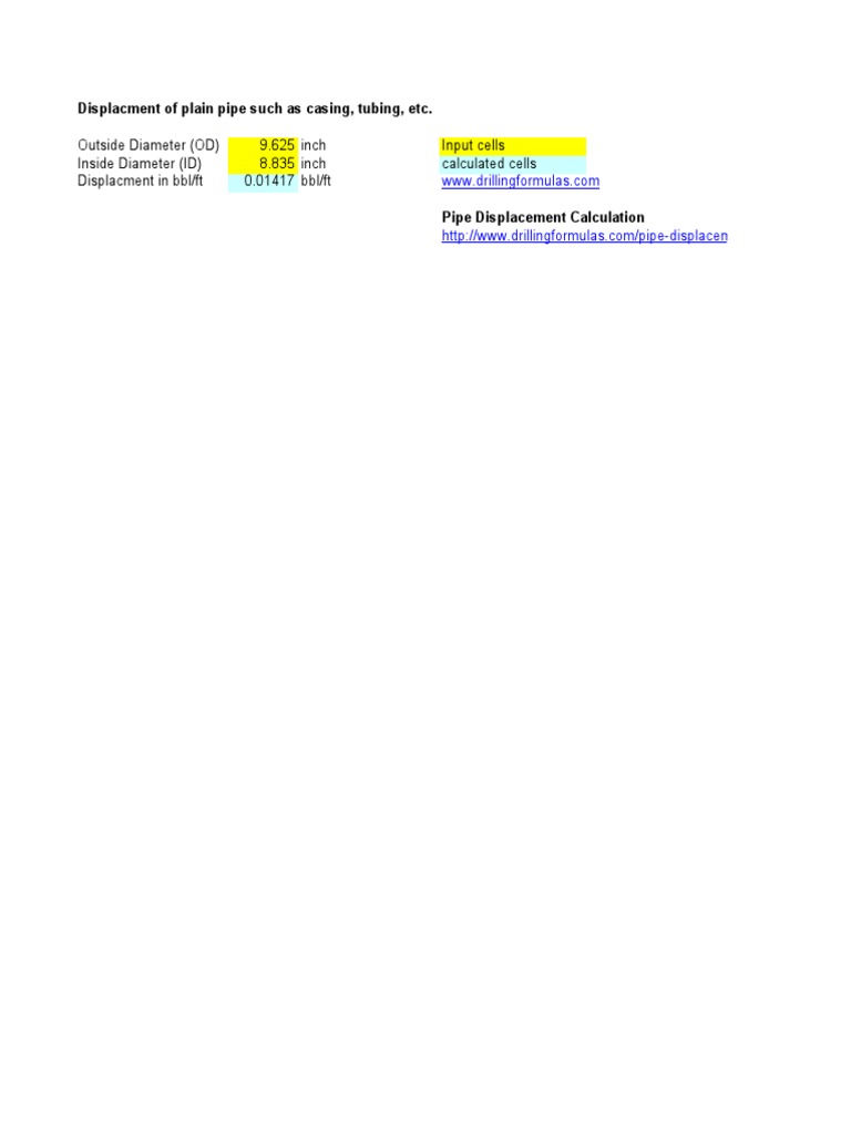 Pipe Displacement Calculation | PDF