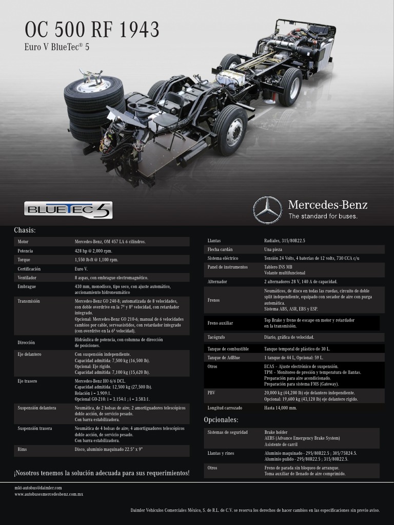 Oc 500 RF 1943: Euro V Bluetec 5 | PDF | Eje | Vehículos
