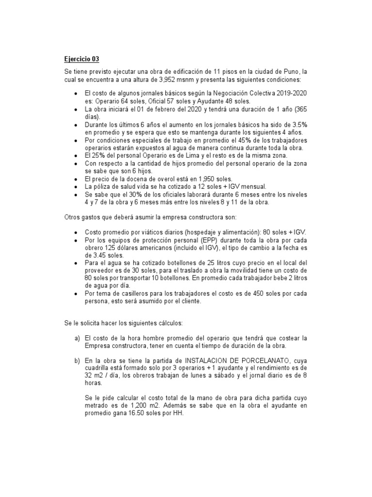 Ejercicio 03 PC 01-2020.00 MO | PDF | Business