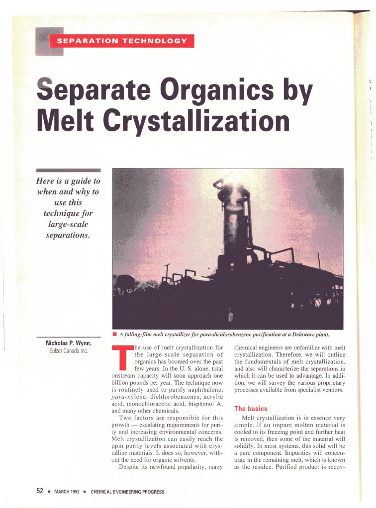Melt Crystallization | PDF