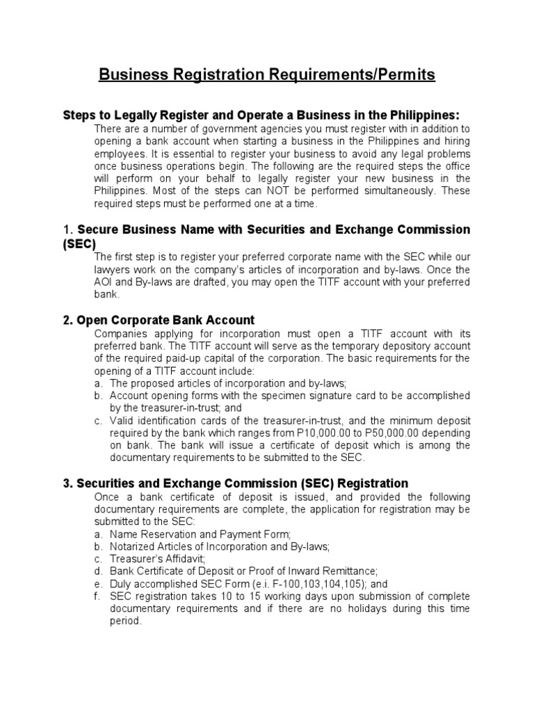 Guide in Business Openning | PDF | U.S. Securities And Exchange ...