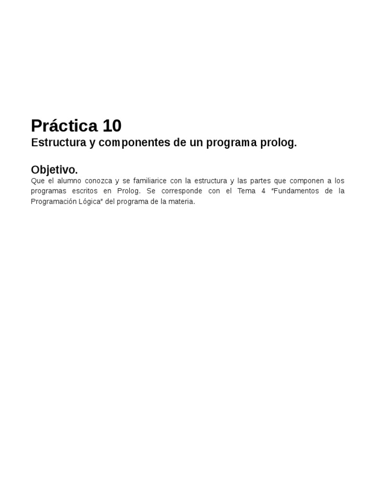 Prolog - Práctica 10 | PDF | Lógica | Ciencia cognitiva