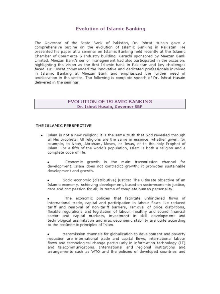 Evolution of Islamic Banking | PDF