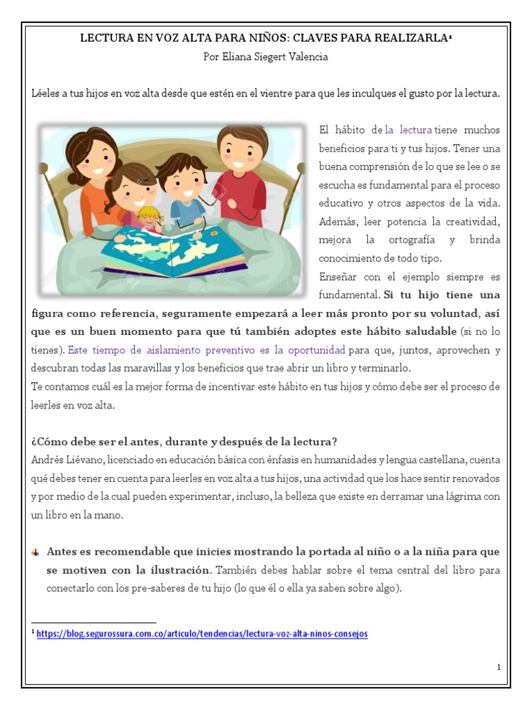 Lectura en Voz Alta para Niños | PDF