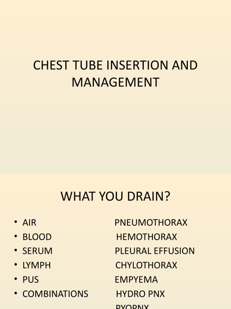 Chest Tube Insertion and Management Guide | PDF | Medical Specialties ...