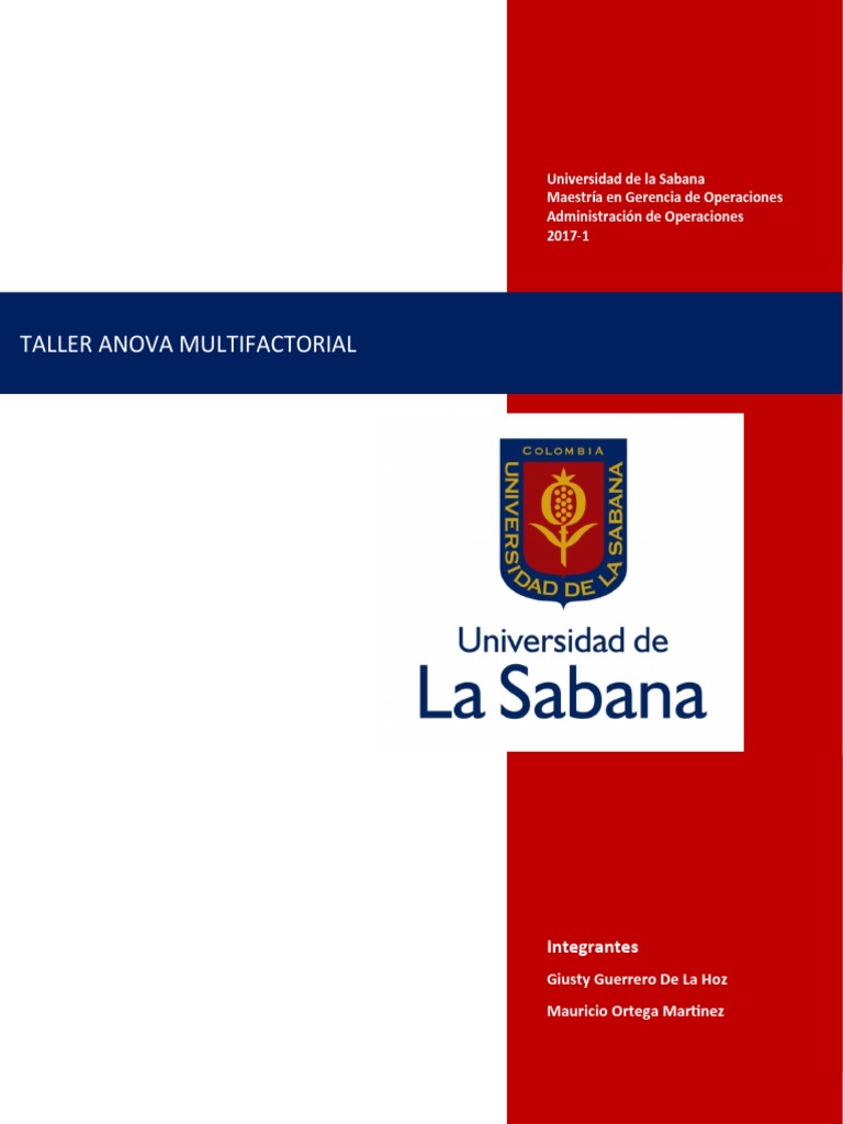Taller Anova Multifactorial | PDF | Análisis de variación | Análisis estadístico