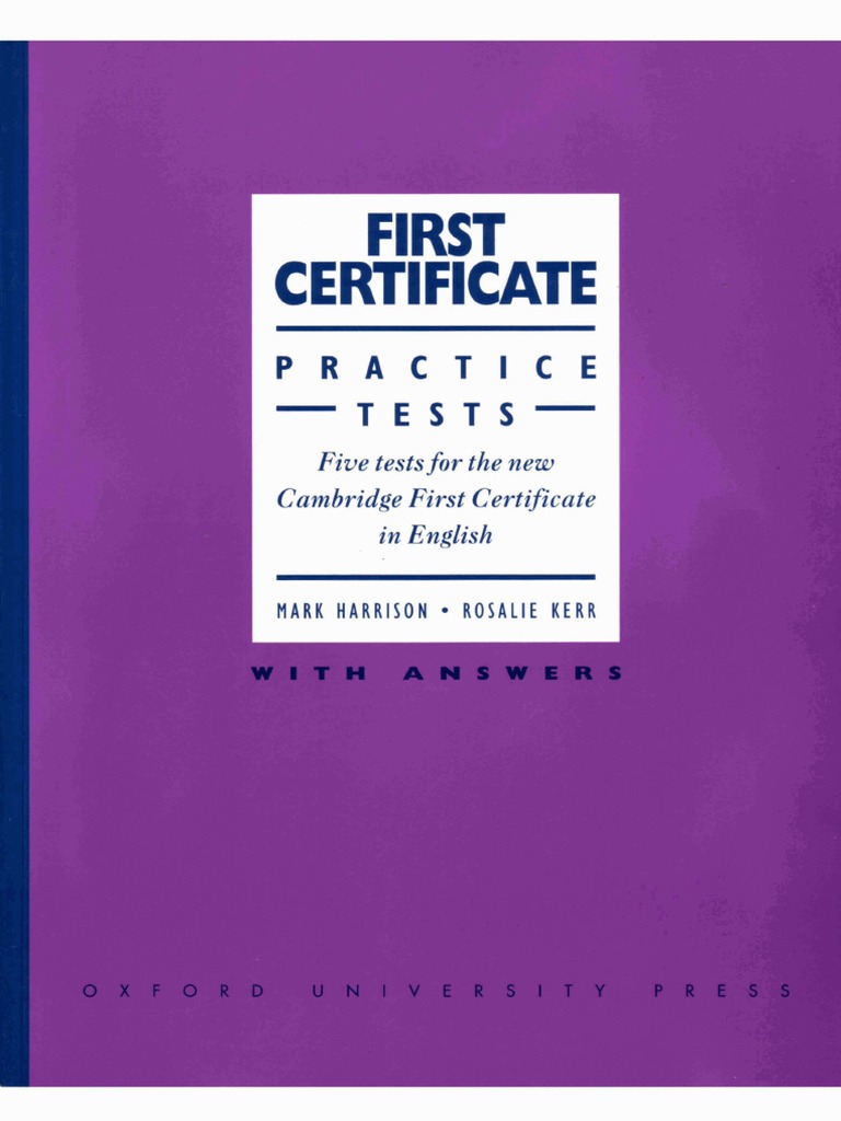 First Certificate Practice Tests With Answers (M. Harrison, R. Kerr ...