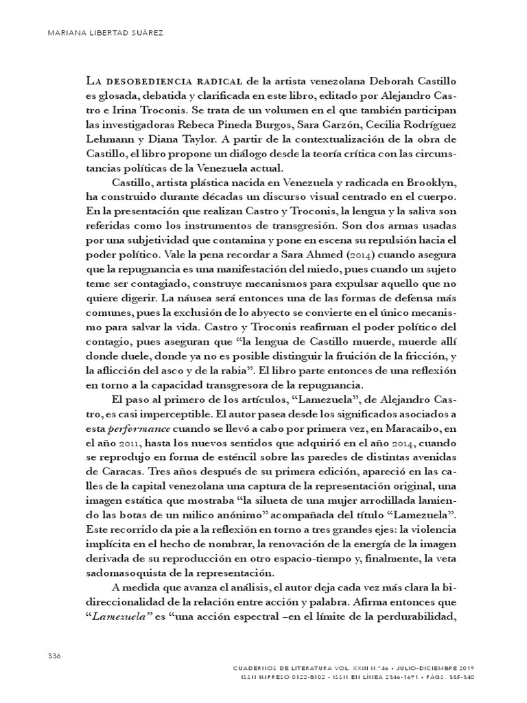 Deborah Castillo Desobediencia Radical. Alejandro Castro e Irina ...