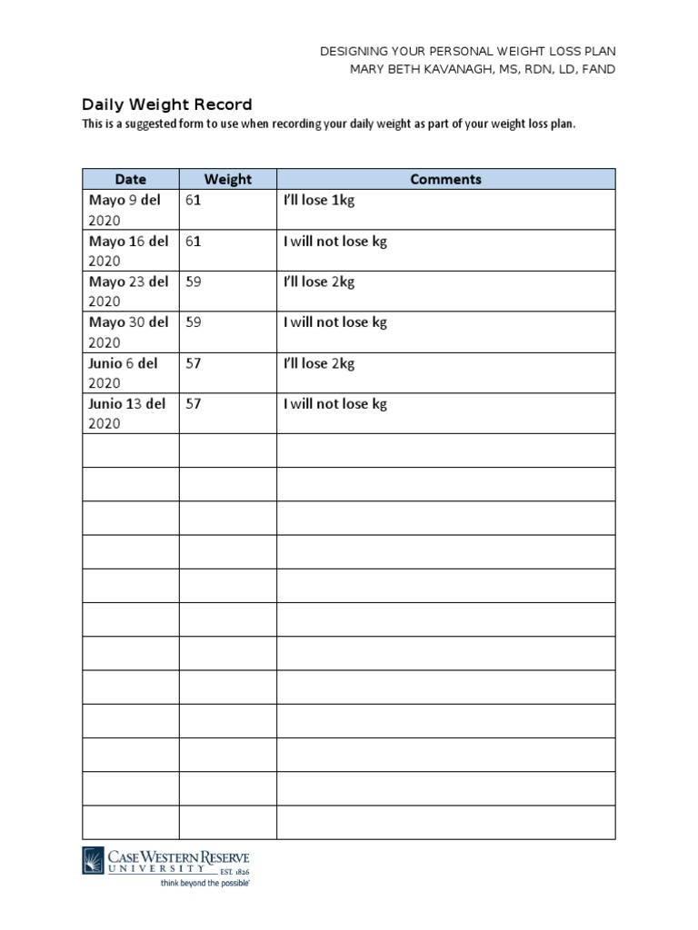 Daily-Weight-Record | PDF