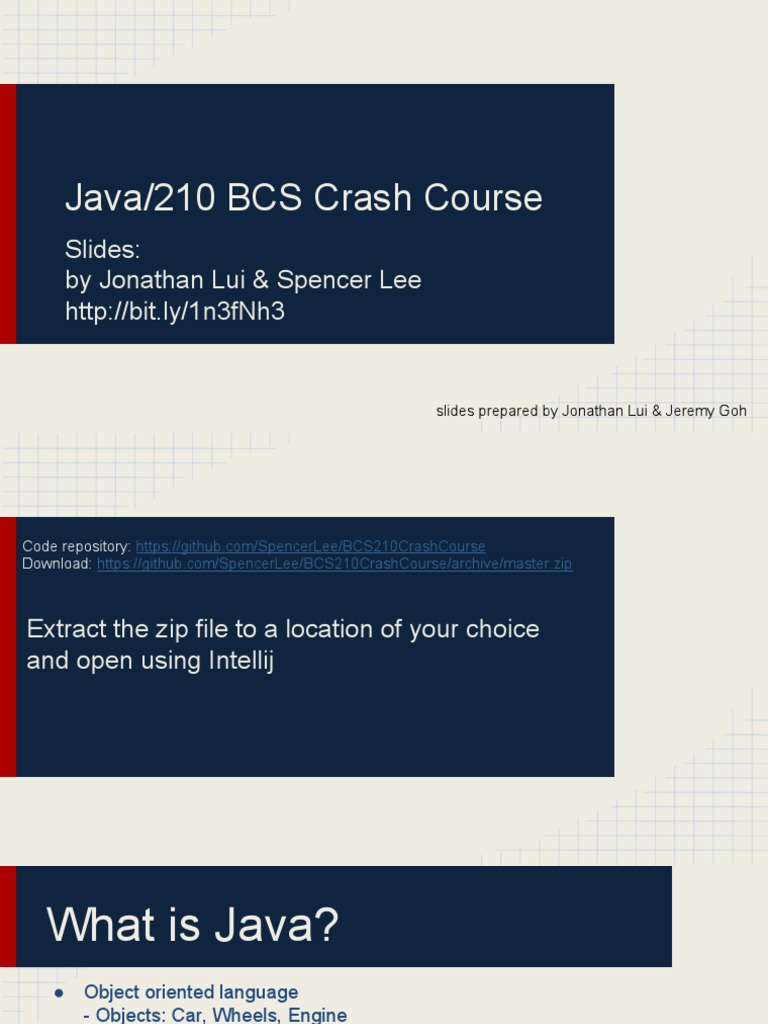 Java Bcs Crash Course Jan 2016 Pdf Inheritance Object Oriented Programming Class