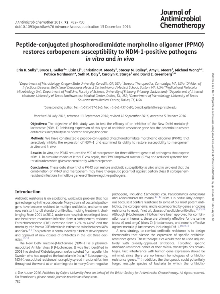 Peptide-Conjugated Phosphorodiamidate Morpholino Oligomer (PPMO ...