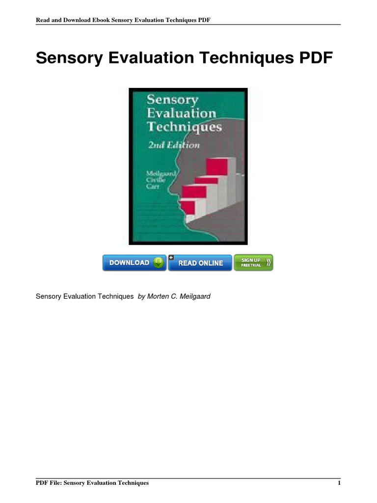 Read and Download Ebook Sensory Evaluation Techniques PDF | PDF