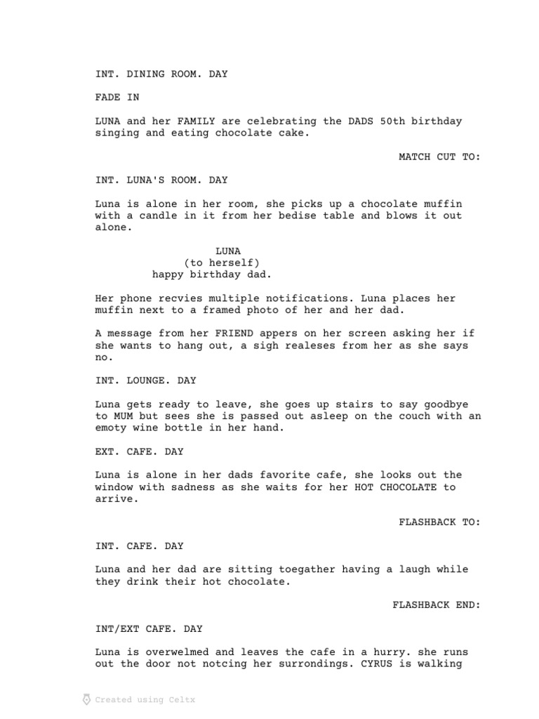 Created Using Celtx | PDF