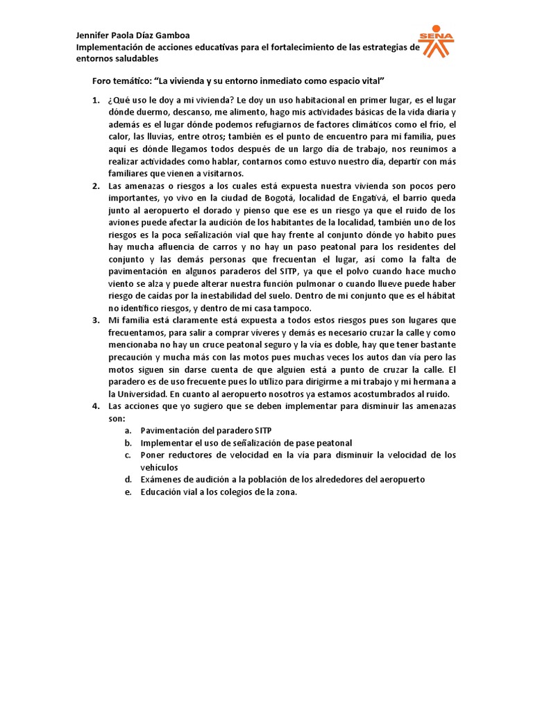 La Vivienda y Su Entorno Inmediato Como Espacio Vital | PDF ...