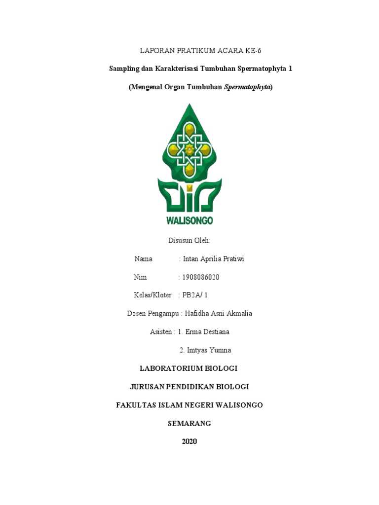 ACARA 6 (Spermatophyta) SISTUM INTAN APRILIA P-1908086020 | PDF