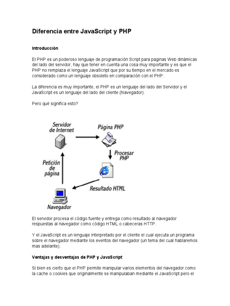 Diferencia Entre JavaScript y PHP | PDF