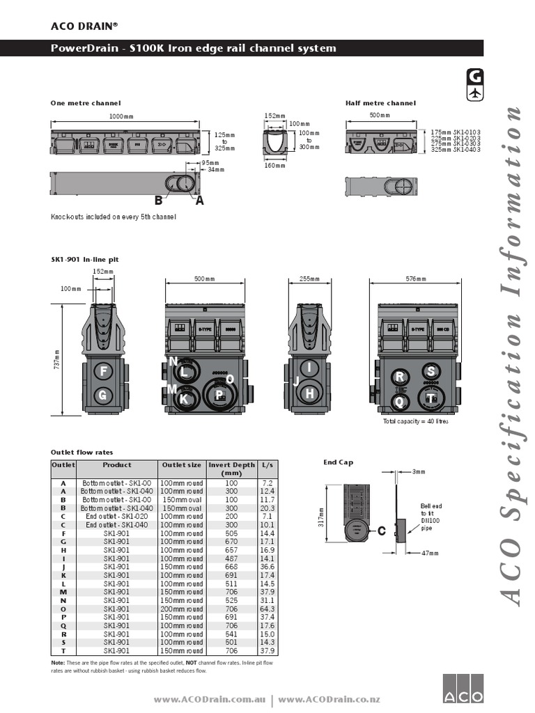 ACO Drain S100K Channel | PDF | Materials | Building Engineering