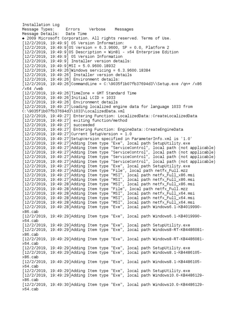 INSTALLATION LOG | PDF | Windows Registry | Microsoft Windows