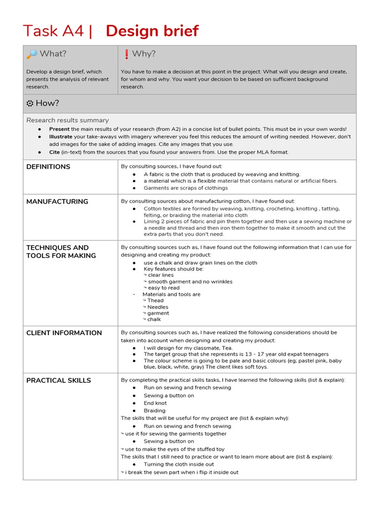 A4 Design Brief Sustainable Design Sewciety | PDF | Textiles | Sewing