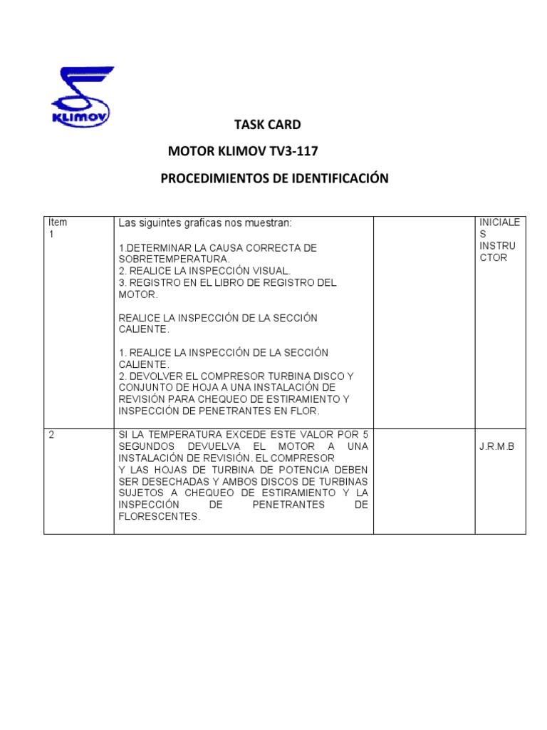 Task Card Ata 71 | PDF