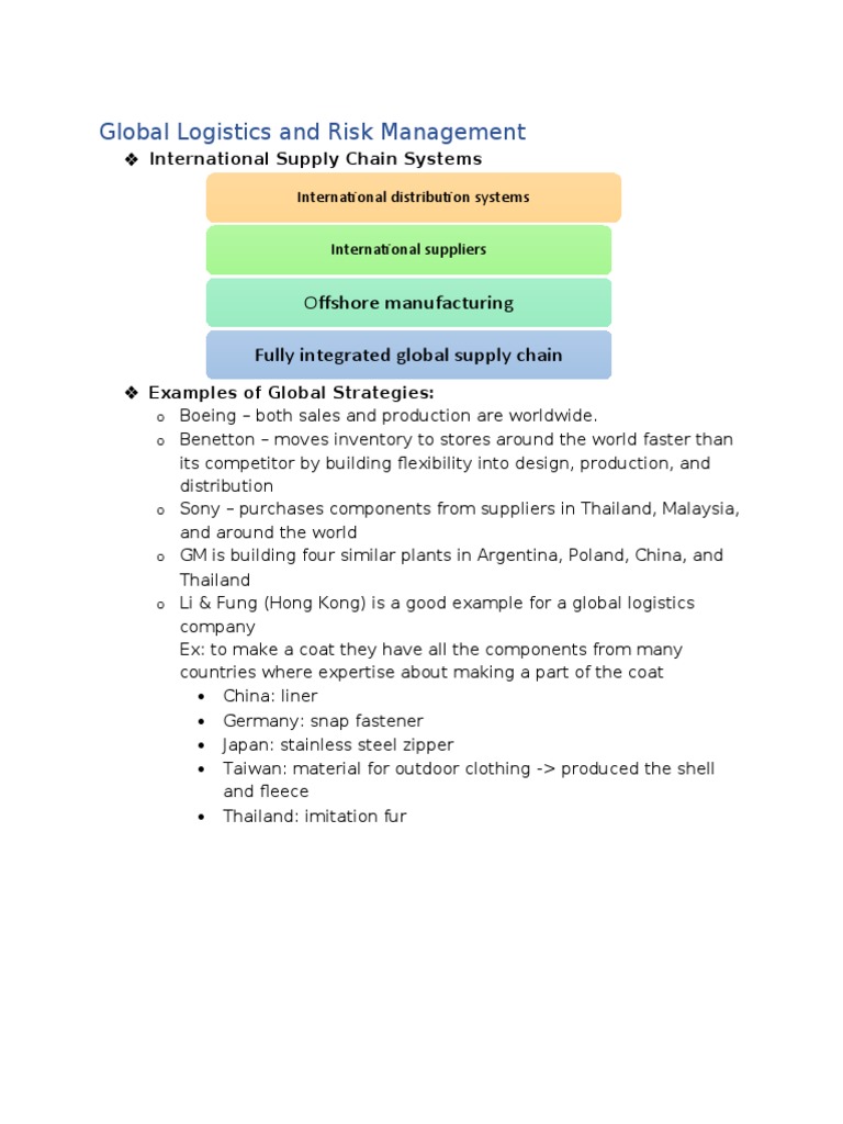 Global Logistics and Risk Management | Download Free PDF | Business ...