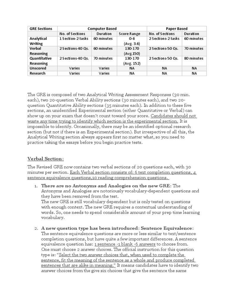GRE Exam Structure | PDF | Graduate Record Examinations | Multiple Choice