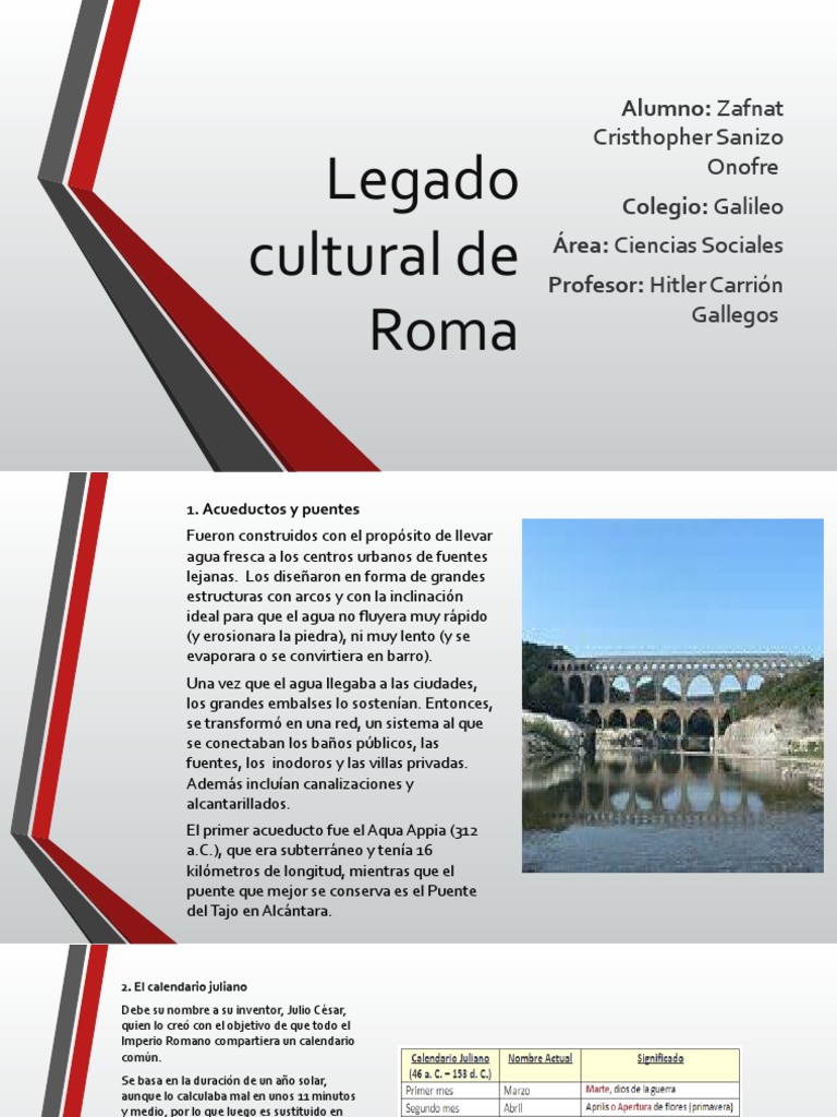 Legado Cultural de Roma | PDF | Roma antigua | Antigua Grecia