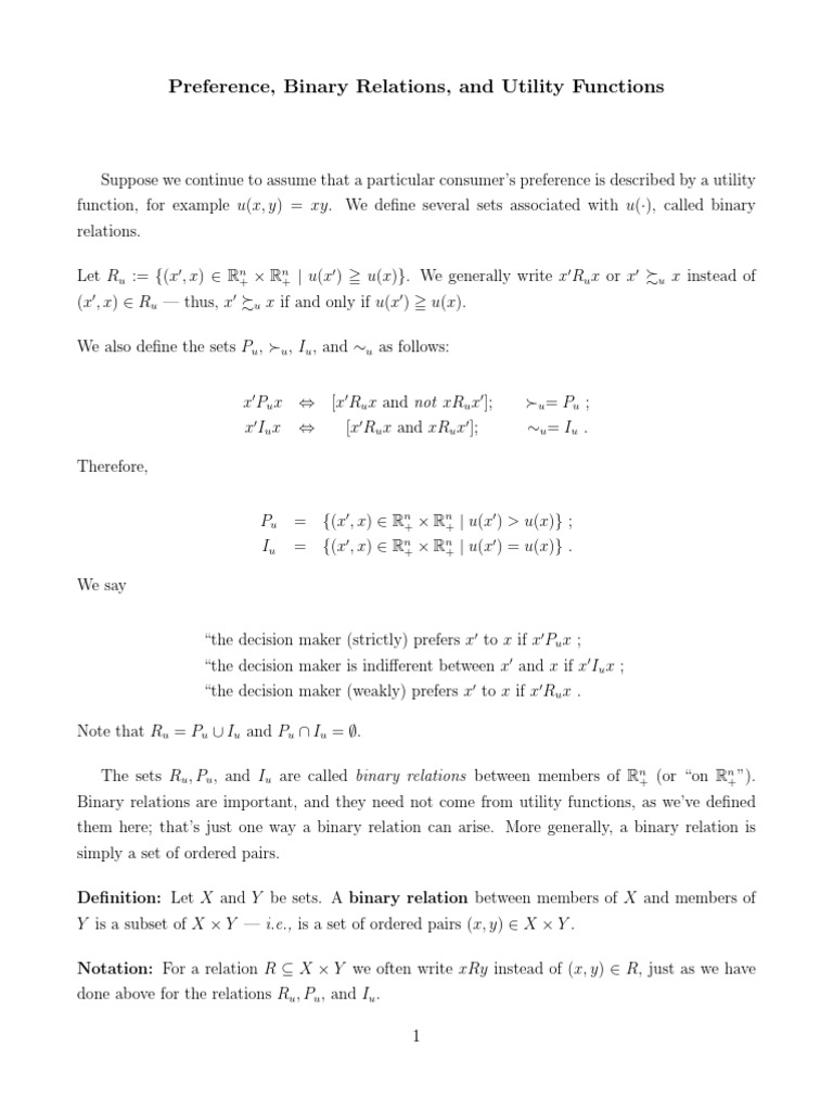 Binary Relations | PDF